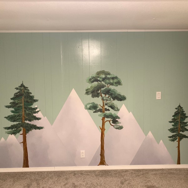 XL Woodland Fabric Wall Decal, Backwoods Woodland Nursery Décor, Forest ...
