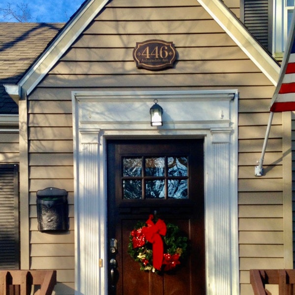 15"x 10" Classic House Number Engraved Plaque, Ready to Hang Custom ...