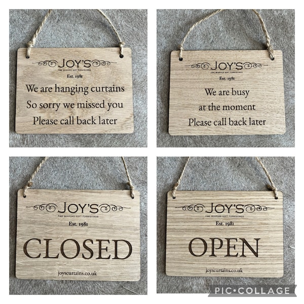 Personalised Wooden Open and Closed Sign for Business - Eco-friendly 2 ...