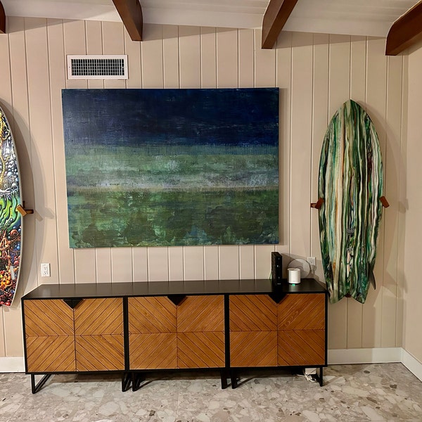 Vertical Carved "aloha" Wall Display Storage Racks Hangers 3pc Teak ...