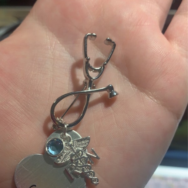 RN Nurse Pin Heart Stethoscope Pin Nurse Brooch Pin Nurse Graduation ...