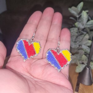 Six Petals in Raspberry Seed Bead Brick Stitch Earring - Etsy