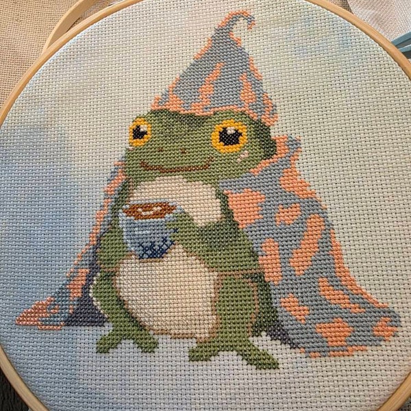 Cute Mushroom Frog Cross Stitch Pattern Designs Cute Animal Embroidery ...