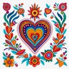 Mexican Sacred Heart Inspired Art Print, Aztec Art, Mexican Heart ...