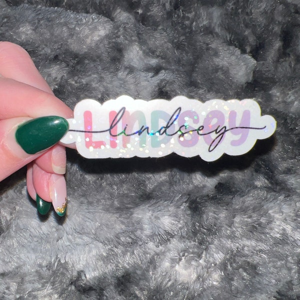 Personalized Name Sticker, Custom Name Sticker, Gradient Color Name ...