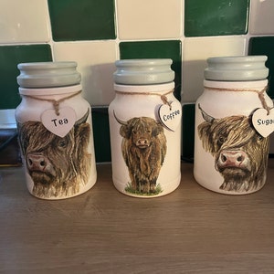 Handmade, Tea, Coffee, Sugar, Sets, Canisters, New Home Gift, Kitchen ...