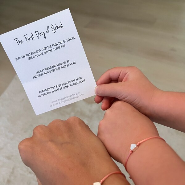 First Day of School Bracelets, Mommy and Me Bracelets, Kindergarten ...