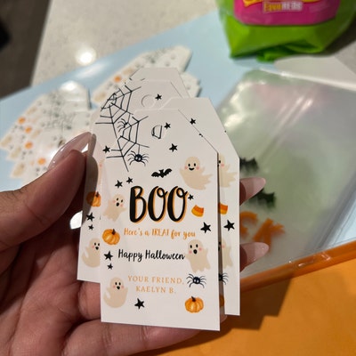 Editable Halloween Favor Tags Boo Gift Tag Costume Party Trick or Treat ...