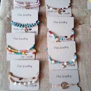 42 Bracelet Cards 3 X 3 Indent Bracelet Display Cards Bracelet Tags ...