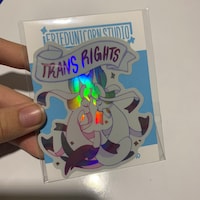 Trans Rights Pokemon Sylveon Eevee Evolution Holographic 3 Inch Vinyl ...