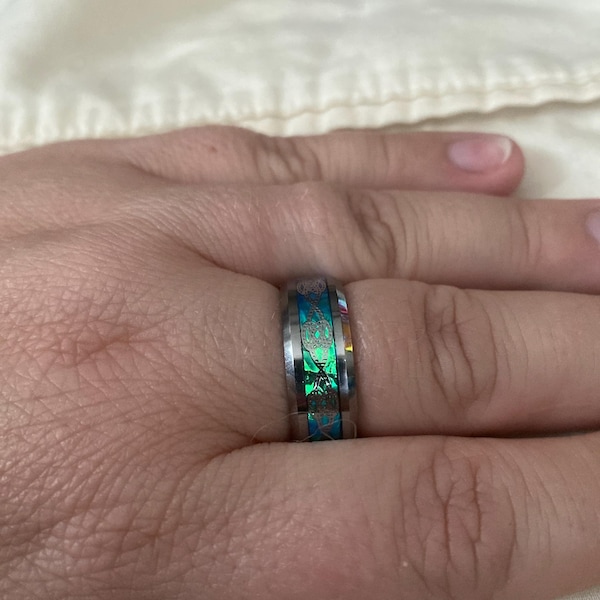 Celtic Spiral and Red Guitar String Tungsten Wedding Band, Guitar ...