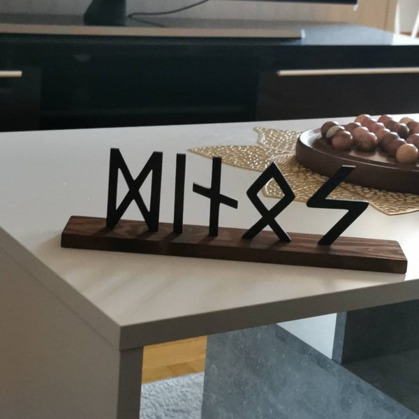 Personalized Rune Wood Sign | Norse Mythology Viking Gifts | Custom ...