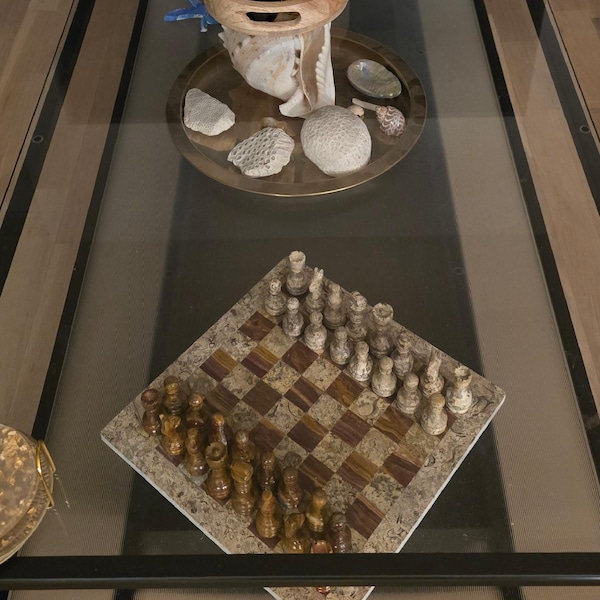 Handmade Marble Chess Set – Luxury Stone Chessboard With Pieces ...
