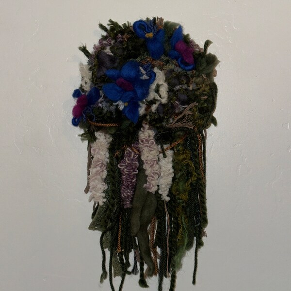 Black and White Handwoven Bookmark With Vine & Leaf Embroidery - Etsy