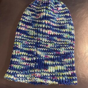 Rainbow and Blue Mirror Pond Merino Wool Hat - Etsy