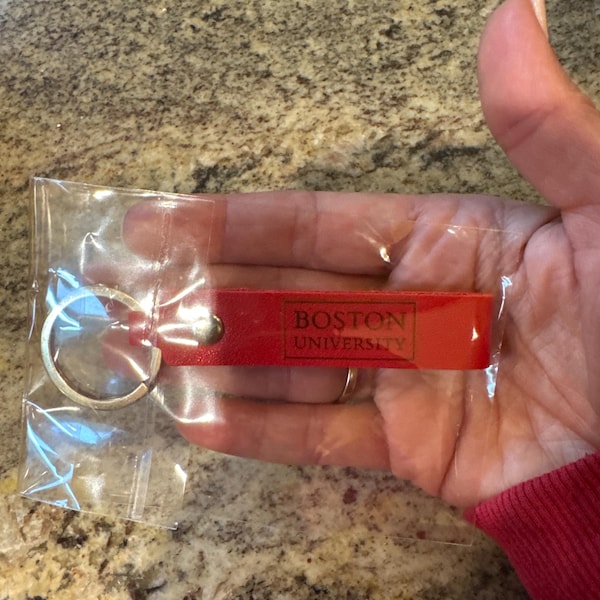 Custom College Logo Merch Personalized Leather Keychain With Name Logo ...