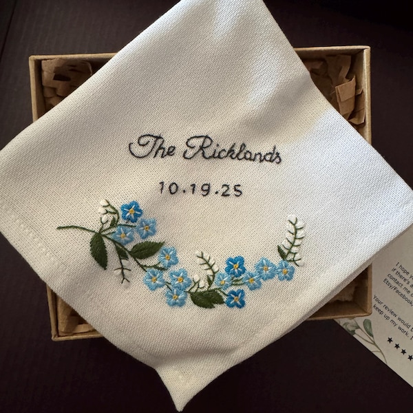 Wedding Handkerchief, Custom Embroidered Handkerchief, Ladies ...