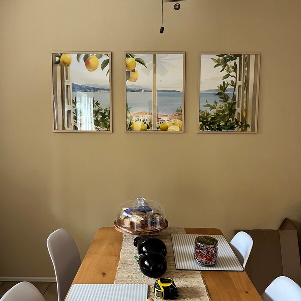 Italy Lemon Tree Watercolor Print | Set of 3 | Italian Riviera Wall Art ...