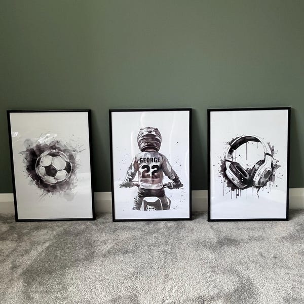 Soccer Wall Art, Soccer Poster, Soccer Prints, Navy Boys Room Decor ...