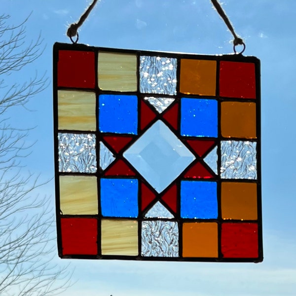 PATTERN • Geometric Quilted Square Stained Glass Pattern (works With ...