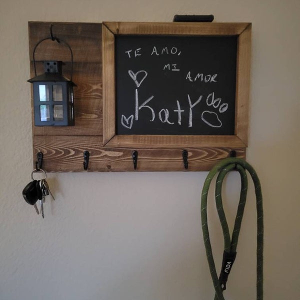 Chalkboard Key Holder, Rustic Key Holder, Chalkboard Decor , Rustic ...