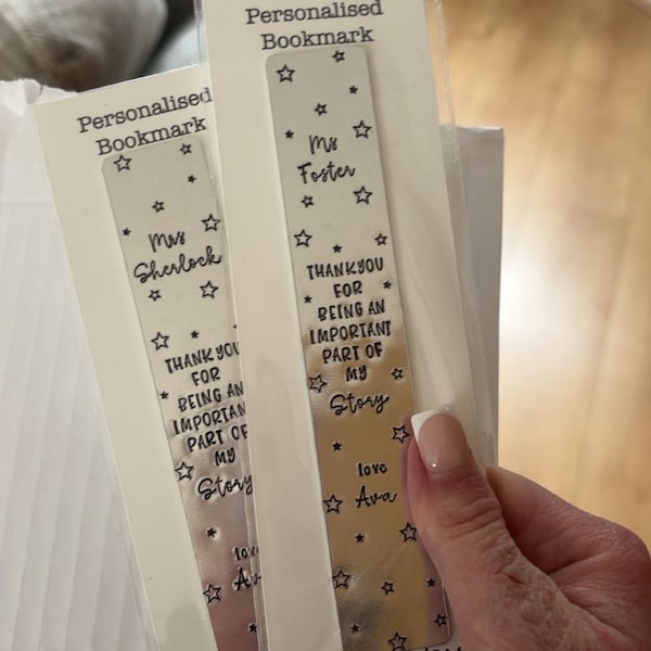 Personalised Teacher Bookmark, Thank You Teacher Gift, Important Part ...