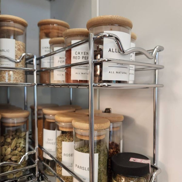 Amber Glass Spice Jars, Spice Jars, Amber Screw Top Lid Spice Jars ...