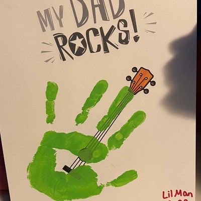 Handprint Art Craft / My Dad Rocks / Father's Day Birthday / Kids Baby ...