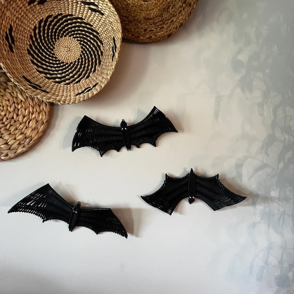 Halloween Bats Wicker Wall Decor Hanging Scary Bats Wicker Wall Art for ...