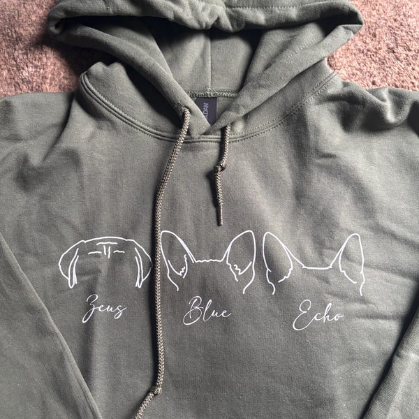 Custom Dog Ear Sweatshirt, Personalized Dog Sweatshirt, Custom Dog Mom ...