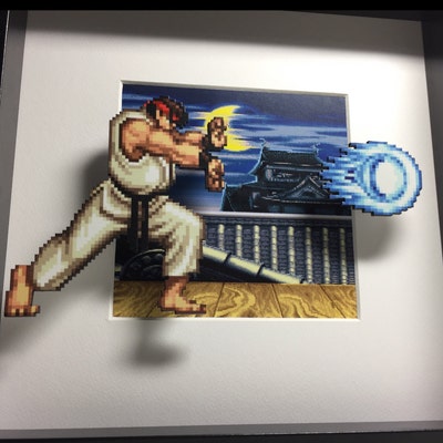 Street Fighter Ryu Hadouken Shadow Box / Video Game Gift / Retro Gaming ...