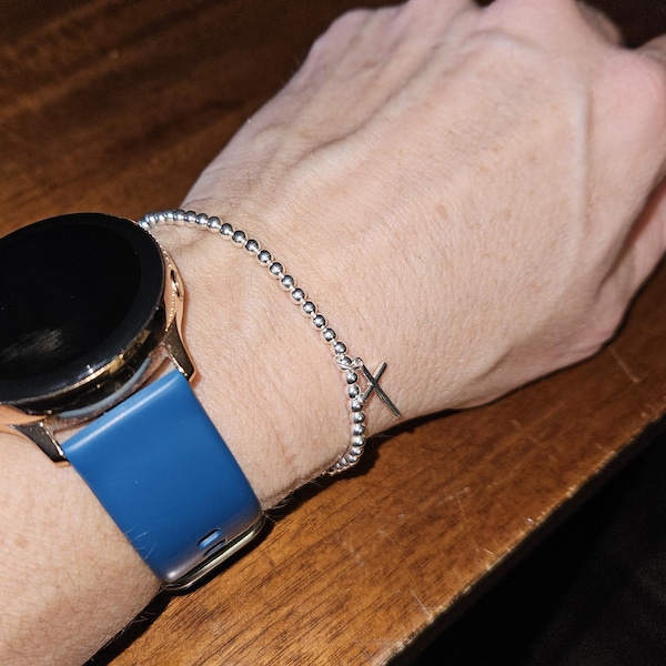 925 Sterling Silver Cross Charm Bracelet, Religious, Sterling Silver ...