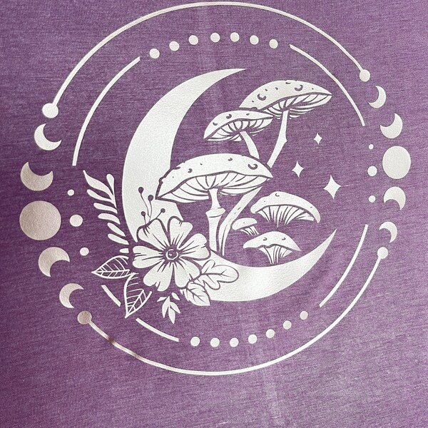 Moon and Mushrooms Svg, Round Mushroom Svg, Moon Mushroom Svg, Boho ...