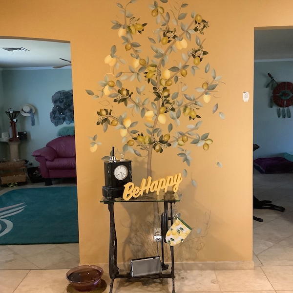 Big Lemon Tree Wall Decals With Leaves, Plastic-free Wall Stickers - Etsy