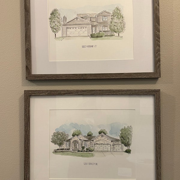 Custom House hand-drawn Sketch 8x10 Pen and Ink Drawing Doodle Bar Home ...