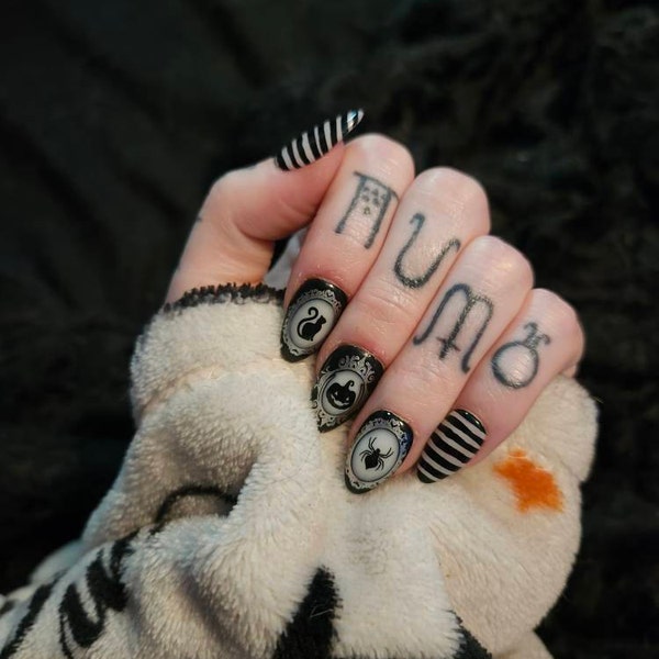 Kitty Cat Claws, Press on Nails, Gothic Nails, Goth Press on Nails ...