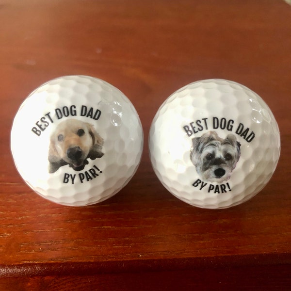 Custom Golf Balls, Dad Golf Ball, Dog Face Golf Balls, Custom Dog Gift ...