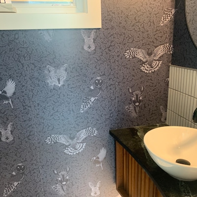 FOREST Gold Hand Screen Print Wallpaper 10 Meter Roll - Etsy