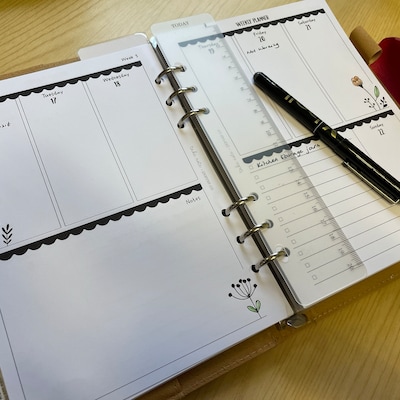 Undated Daily Planner Inserts A5 Day per Page Diary Refill - Etsy