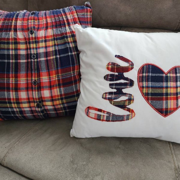Memory Shirt Pillow Set, Love Memory Pillows, , Loss of Dad, Grief Gift ...