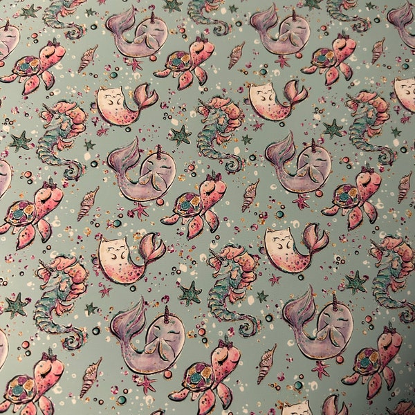 Printed Vinyl MERMAIDS, PLEASE Patterns 12 X 12 Inch Sheet of Heat ...