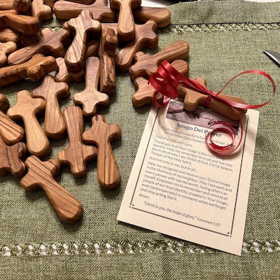 Personalized Olive Wood Comfort Cross. Prayer Cross. Handheld Palm ...