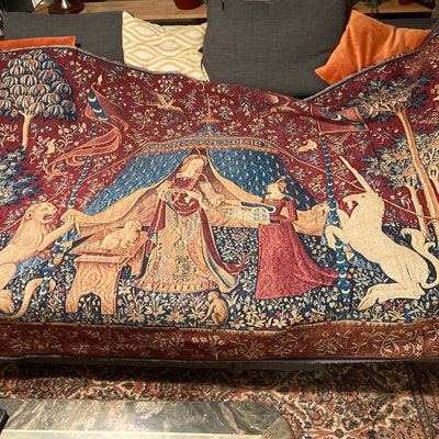 Medieval Tapestry Reproduction Lady and the Unicorn À Mon Seul Désir ...