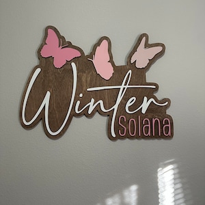 Butterfly Name Sign, Nursery Name Sign, Butterfly Nursery Decor, Name ...