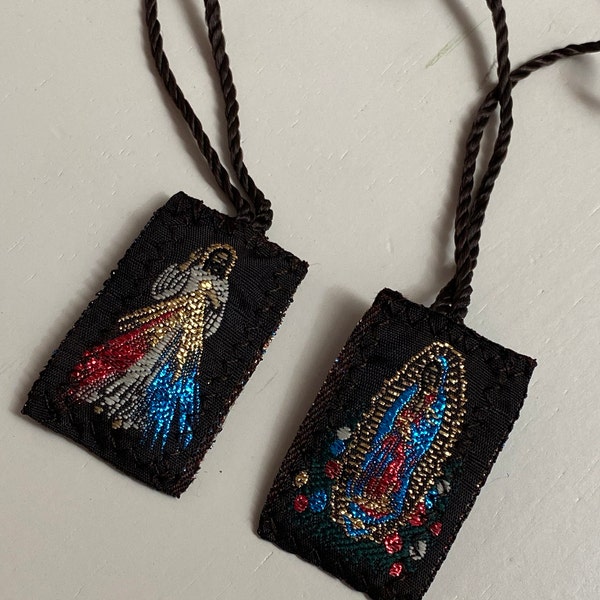 Catholic Scapular (brown/blue Scapular Necklace Religious Gift Catholic ...