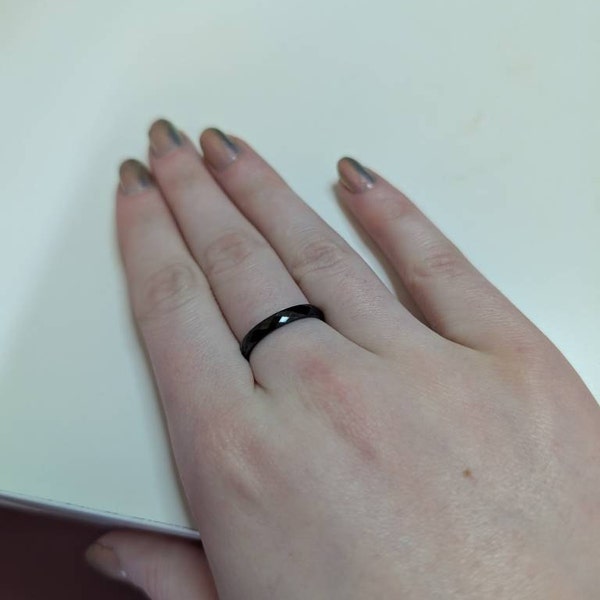 Simple Black Ring, Minimalist Ring, TITANIUM Ring, Thumb Ring, 2mm Ring ...