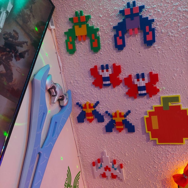 Galaga Retro Arcade Game Wall Characters (individual or Set) 3-D ...