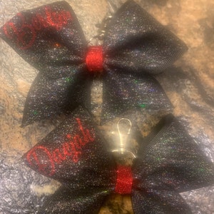 Glimmer Glitter Cheer Bow Key Chain | Etsy
