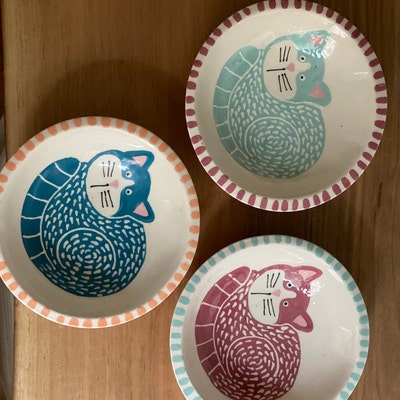 Handmade Ceramic Sleeping Fox Plate, Hand Painted Fox Dish, Ring Holder ...