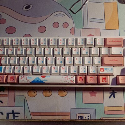 Cute Japanese Outdoor Illustration Desk Mat, Desk Mat Cute, Desk Mat ...